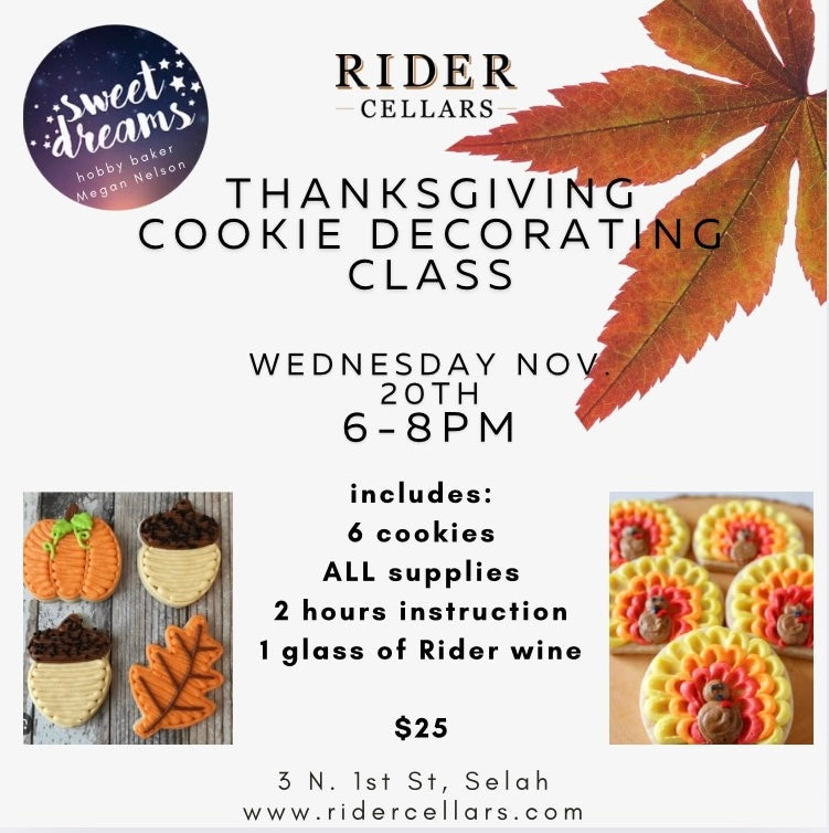 Thanksgiving Cookie Decorating Class with Wine – Rider Cellars